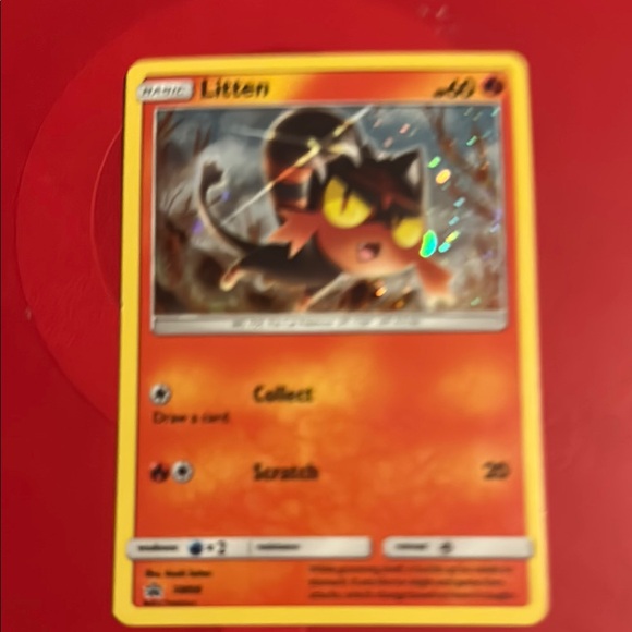 Pokemon | Games | Pokemon Litten Card Red And Yellow | Poshmark